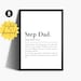 Step Dad Definition Print | Step Dad Gifts | Step Dad Fathers Day Gift ...
