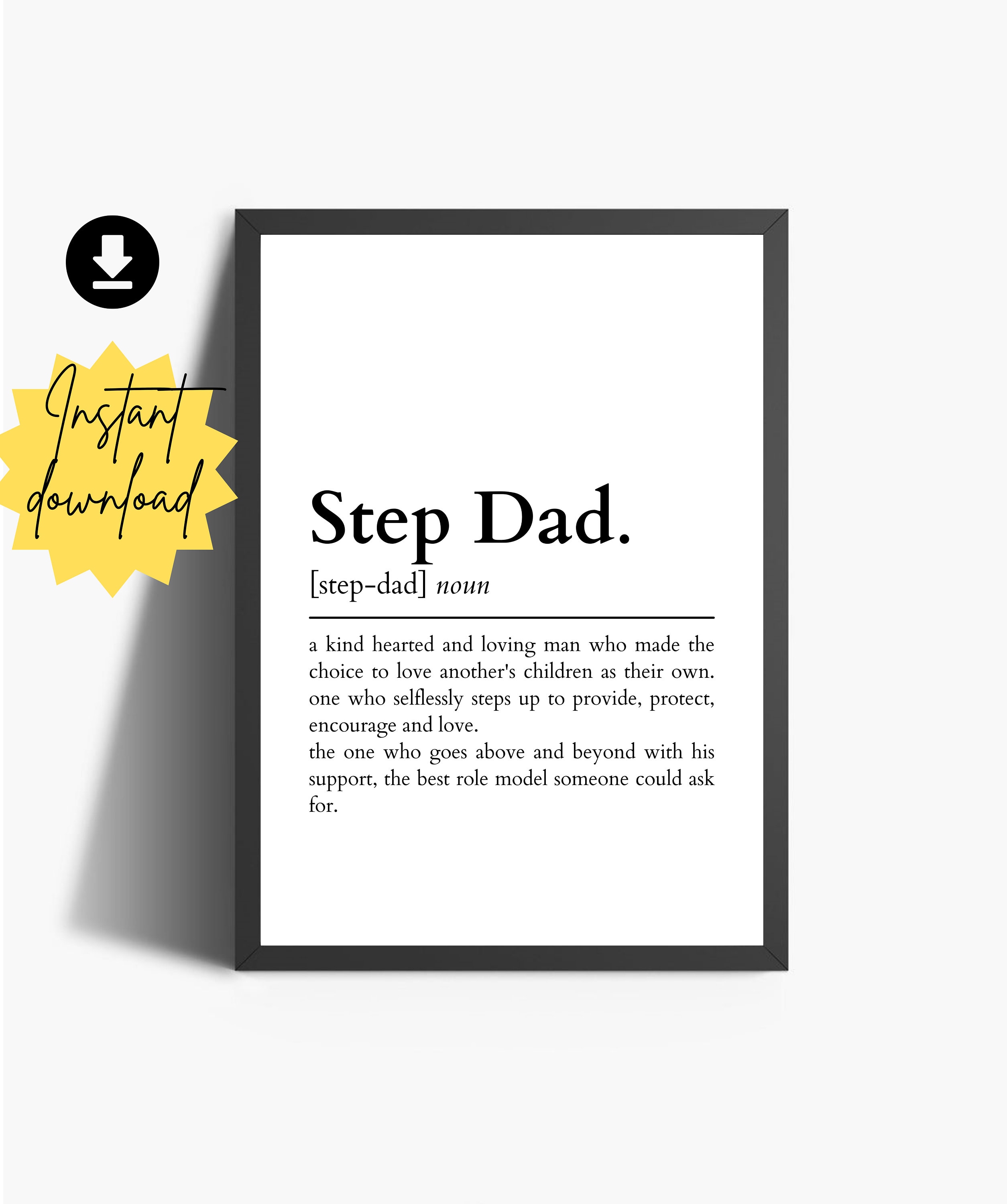 Step Dad Definition Print | Step Dad Gifts | Step Dad Fathers Day Gift ...