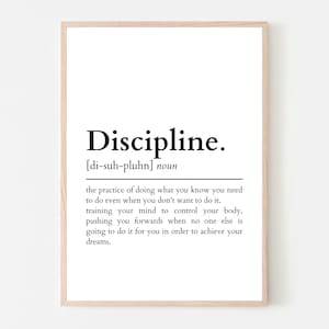 Discipline Definition Print | Printable Wall Art | Discipline Print ...