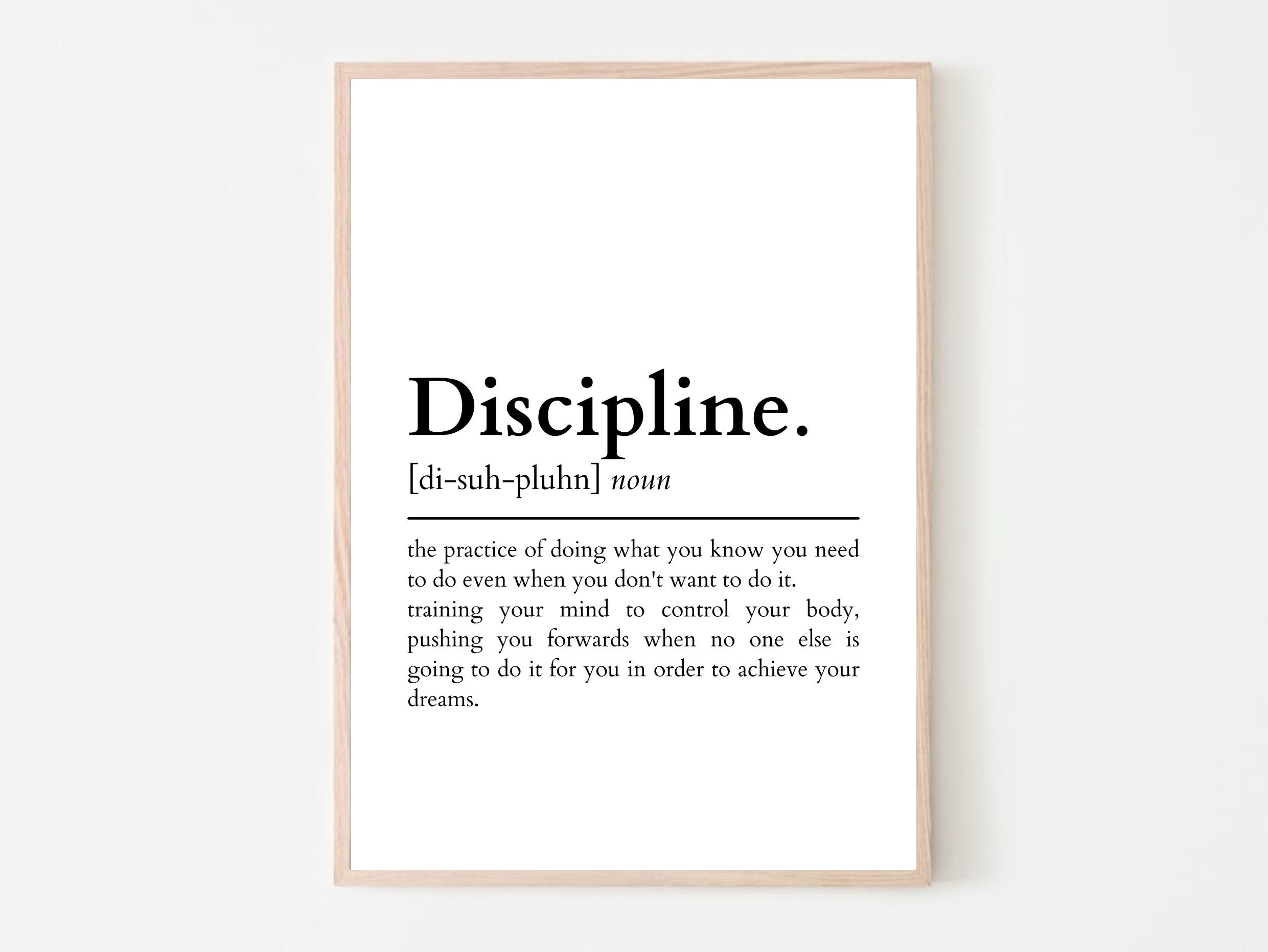 Discipline Definition Print Printable Wall Art Discipline - Etsy