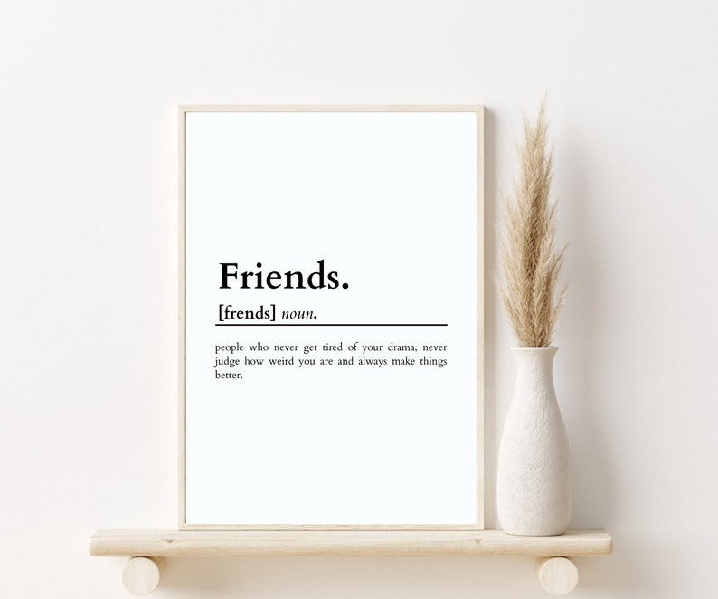 Friends Definition Prints Dictionary Style Definition Print Friends ...