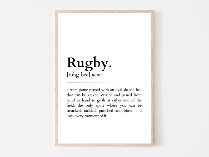 Rugby Definition Print Rugby Gift Rugby Art Definition Print Dictionary ...