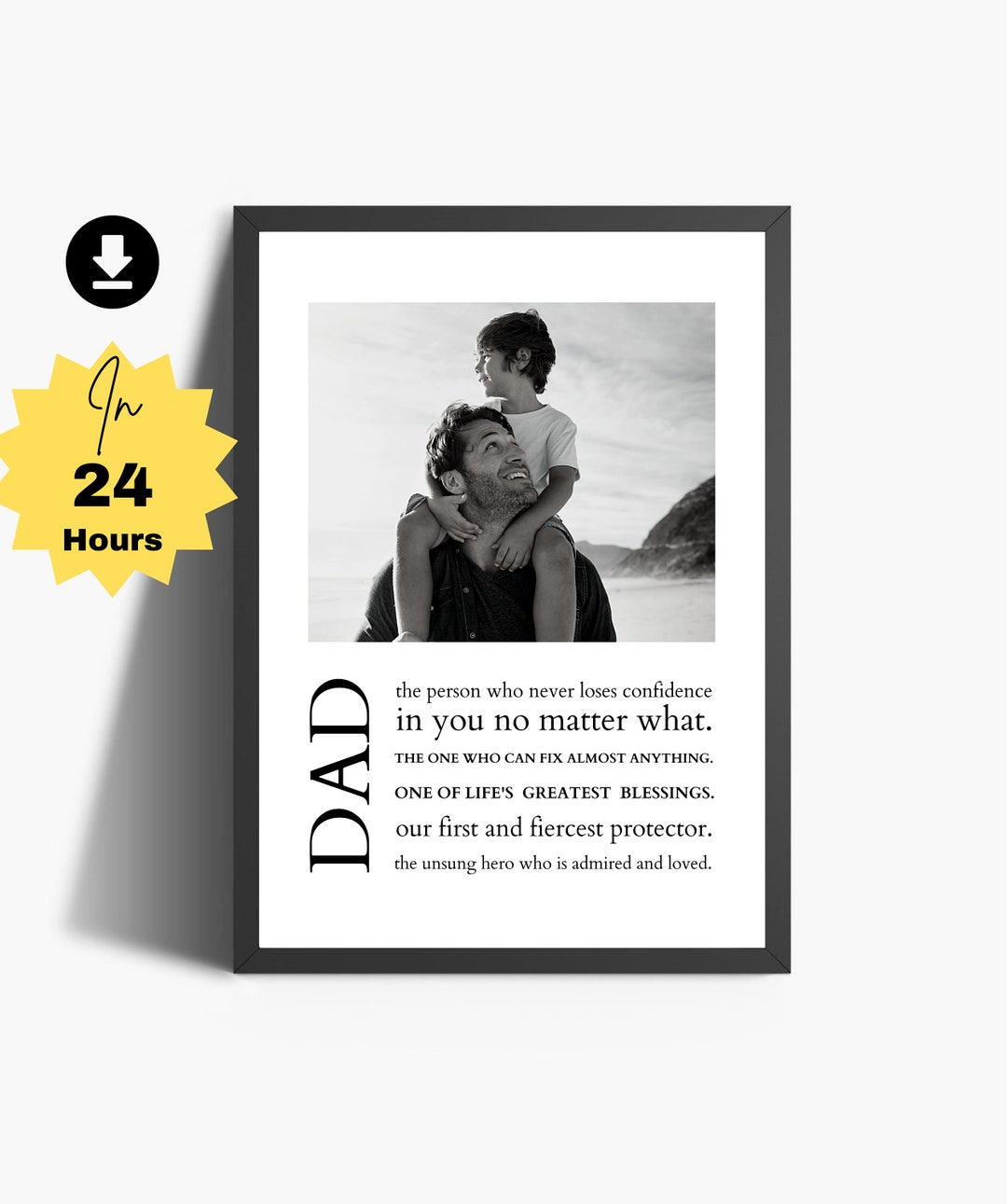 Dad Definition | Step Dad Card Printable | Personalized Dad Print ...