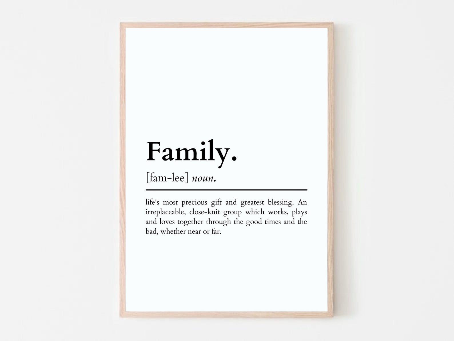 Family Definition Print Family Quotes Living Room Wall Art Family Wall ...
