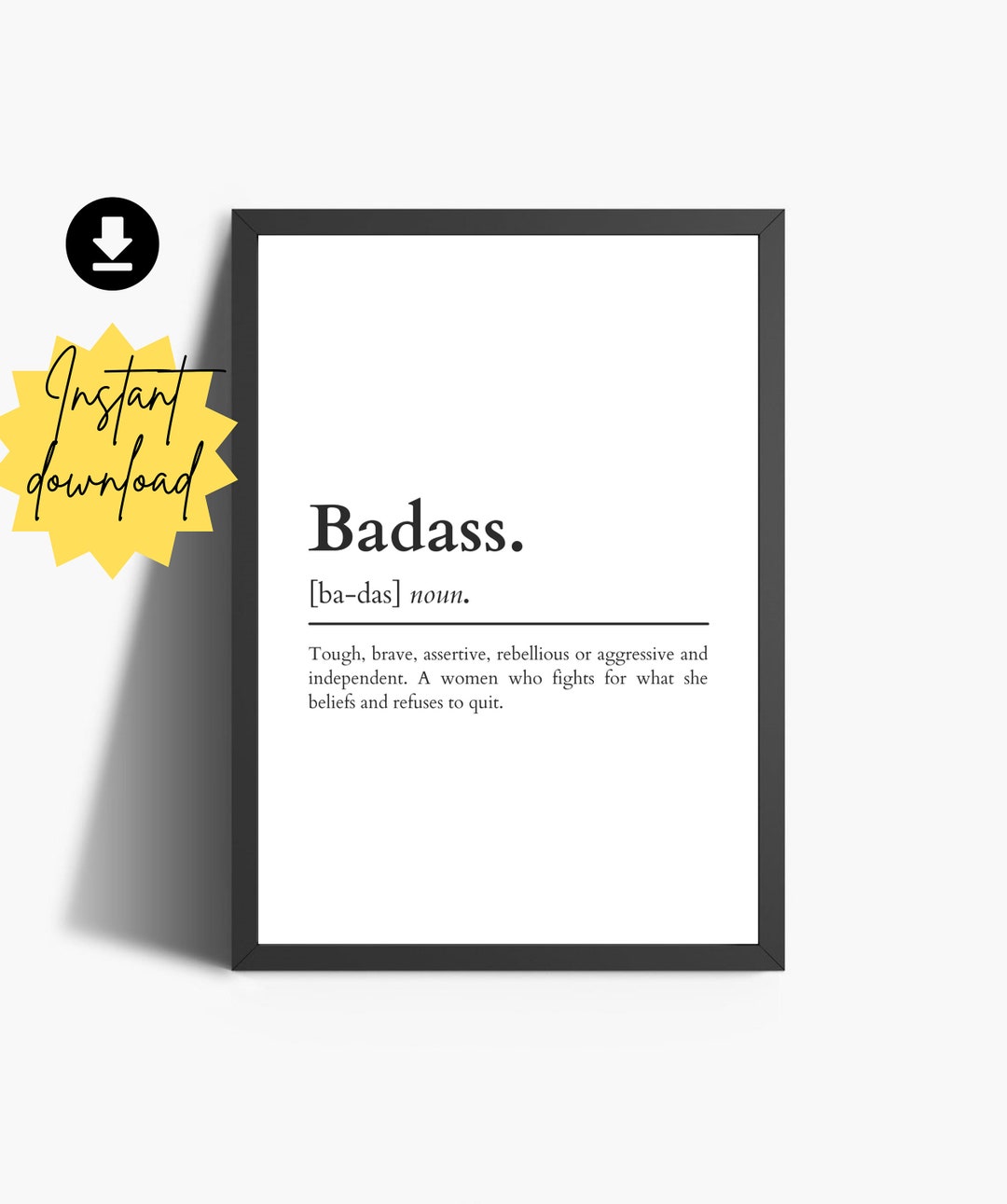 Badass Definition Print Badass Daughter Gift for Badass Grandma Boss ...
