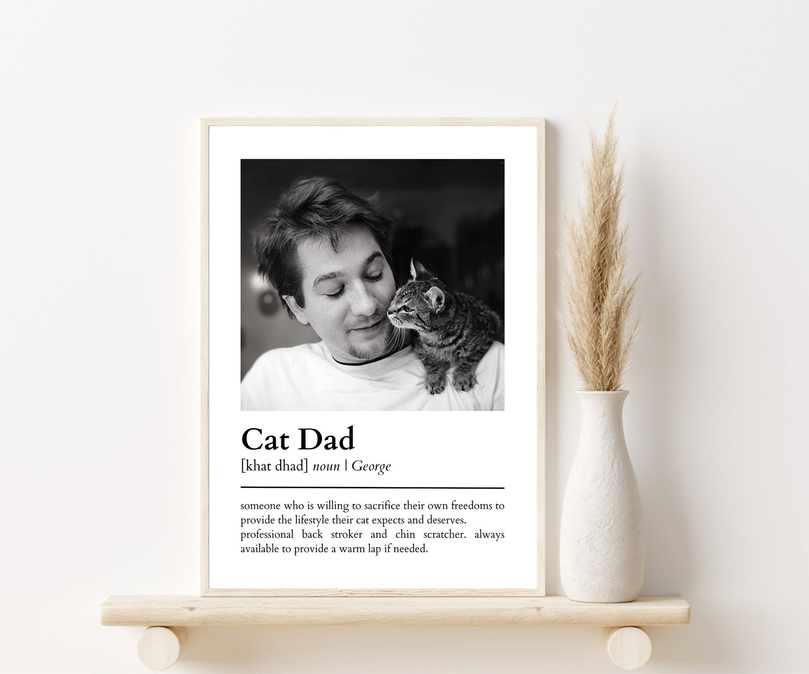 Personalized Cat Dad Definition Print, Cat Photo Gift (digital Download ...