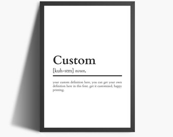 Custom. Definition Print - Etsy