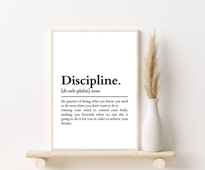 Discipline Definition Print Printable Wall Art Discipline - Etsy