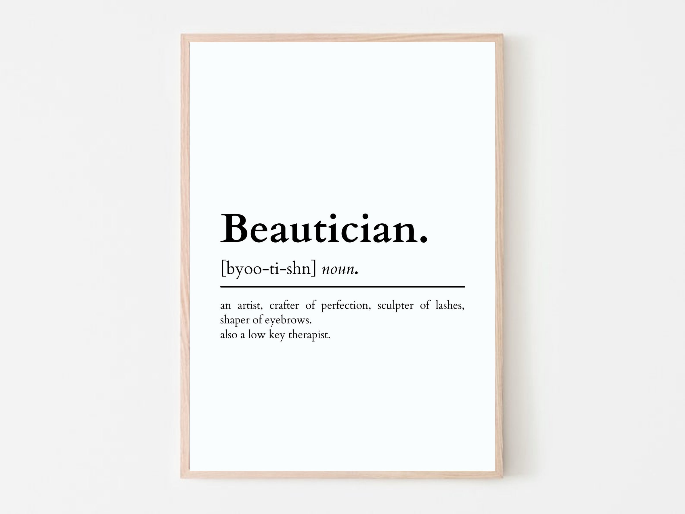 Beautician Definition Print Gifts for Her Gifts for Beautician Salon ...