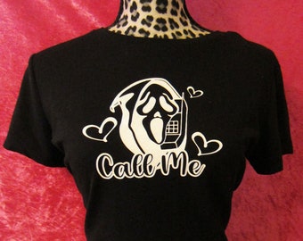 Horror/ Pinup Scream/ Movie Call Me Graphic Crop Top . Choose - Etsy