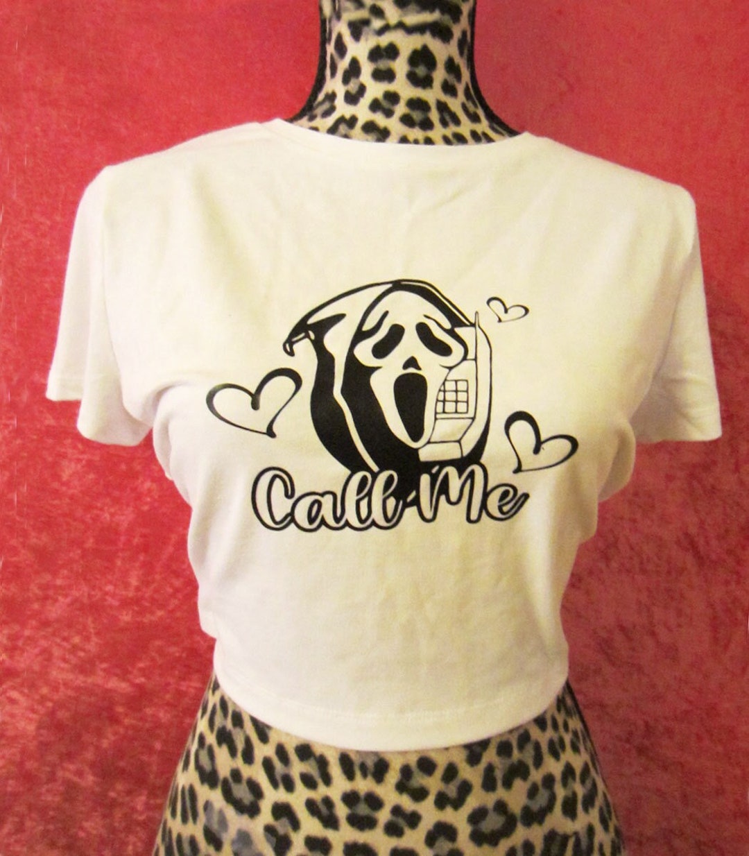 Horror/ Pinup Scream/ Movie Call Me Graphic Crop Top . Choose Your Size ...
