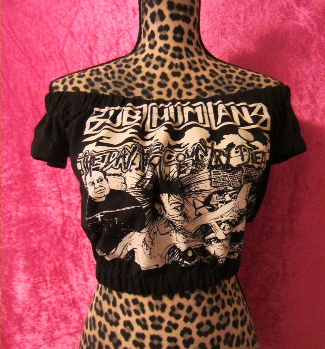 Subhumans Punk Rock Ladies off Shoulders Elasticized Crop Top. Choose ...