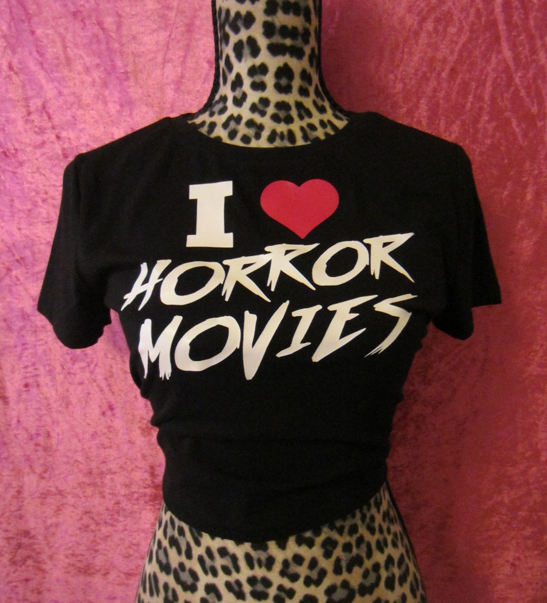 Cute/ Goth Girl / I Love Horror Movies Crop Top. 100% Cotton. Choose ...