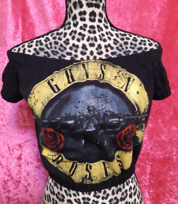 Metal/ Rock Band Tee Guns N Roses off Shoulders Elasticized - Etsy