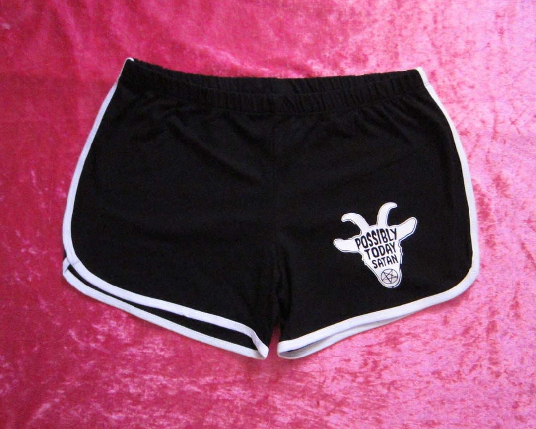 Goth "possibly Today Satan" Ladies Black Cotton Vintage Style Track ...