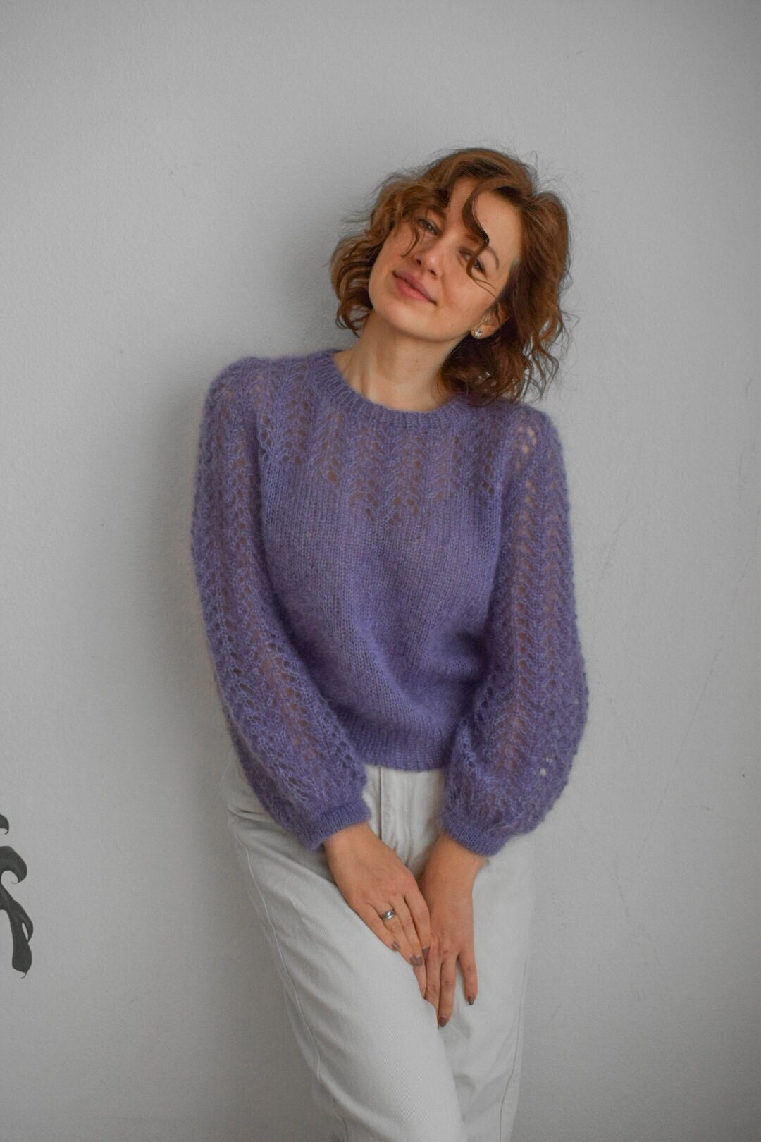 Provence Lace Blouse Knitting Pattern: Silk Mohair Jumper (PDF Tutorial ...