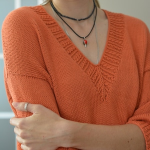 Mayflower Blouse Knitting Pattern Design Romantic Knitwear Elegant Pullover Diy Sweater Textured ...