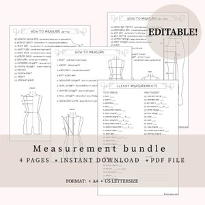 Measurement Bundle. Client Measurements. How to Measure. Editable ...