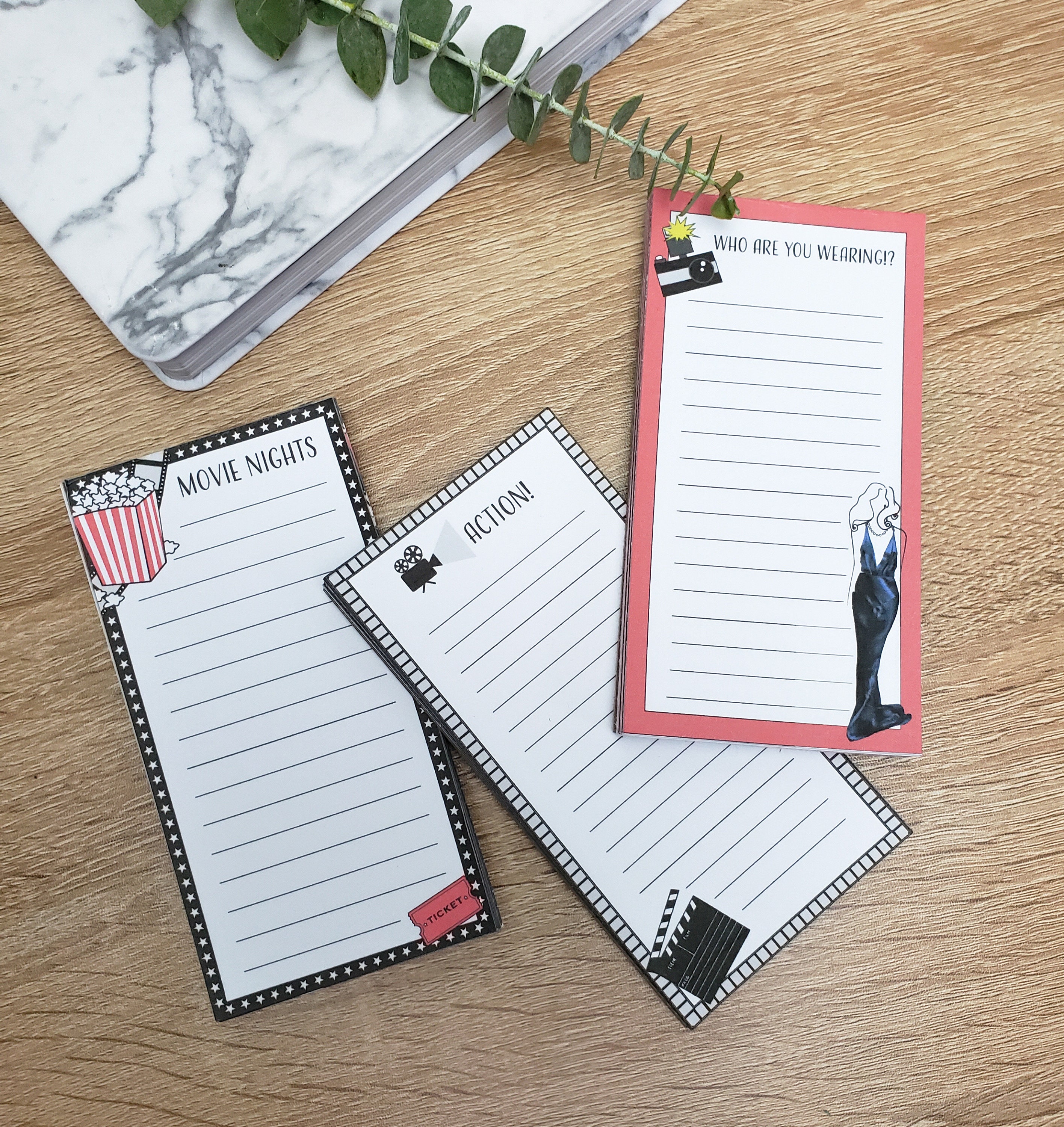 Printable Notepad, Lined Notepad, Unlined Notepad for Movie Lover ...