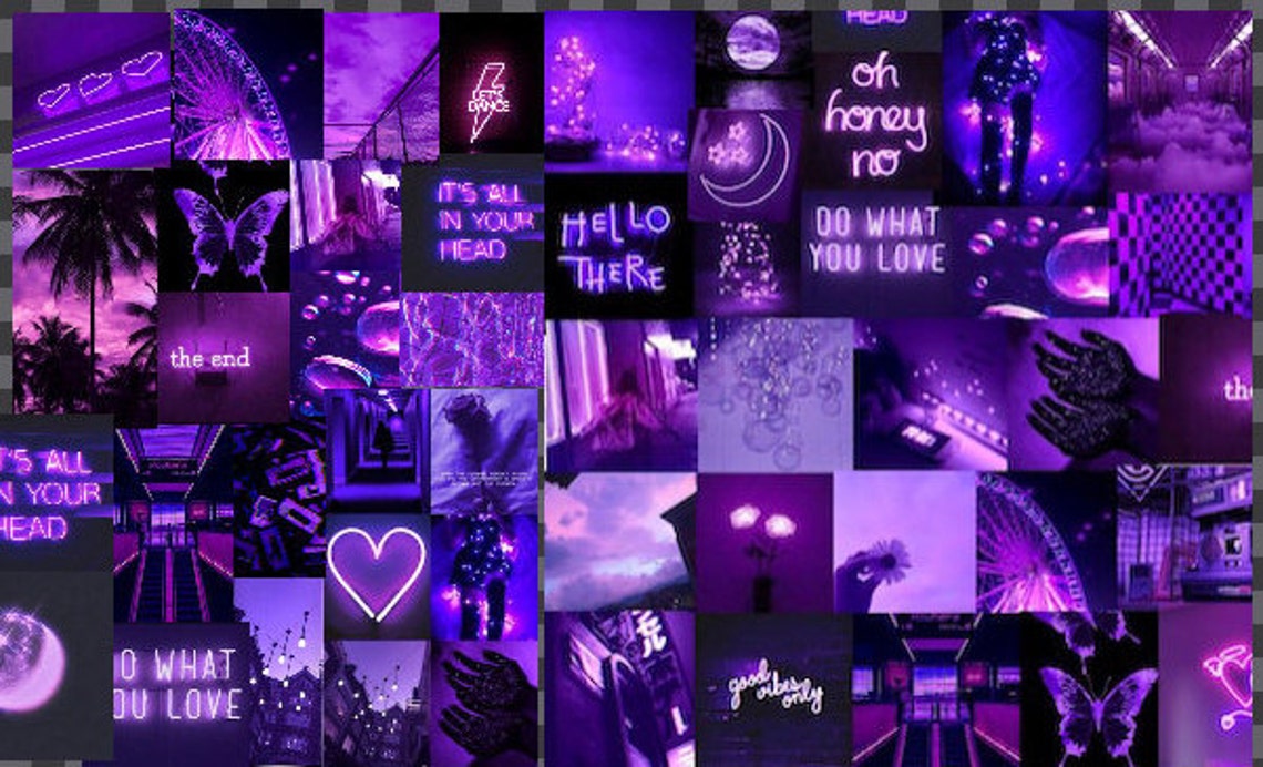Wand Collage-Ästhetische lila Satz von 60 | Etsy