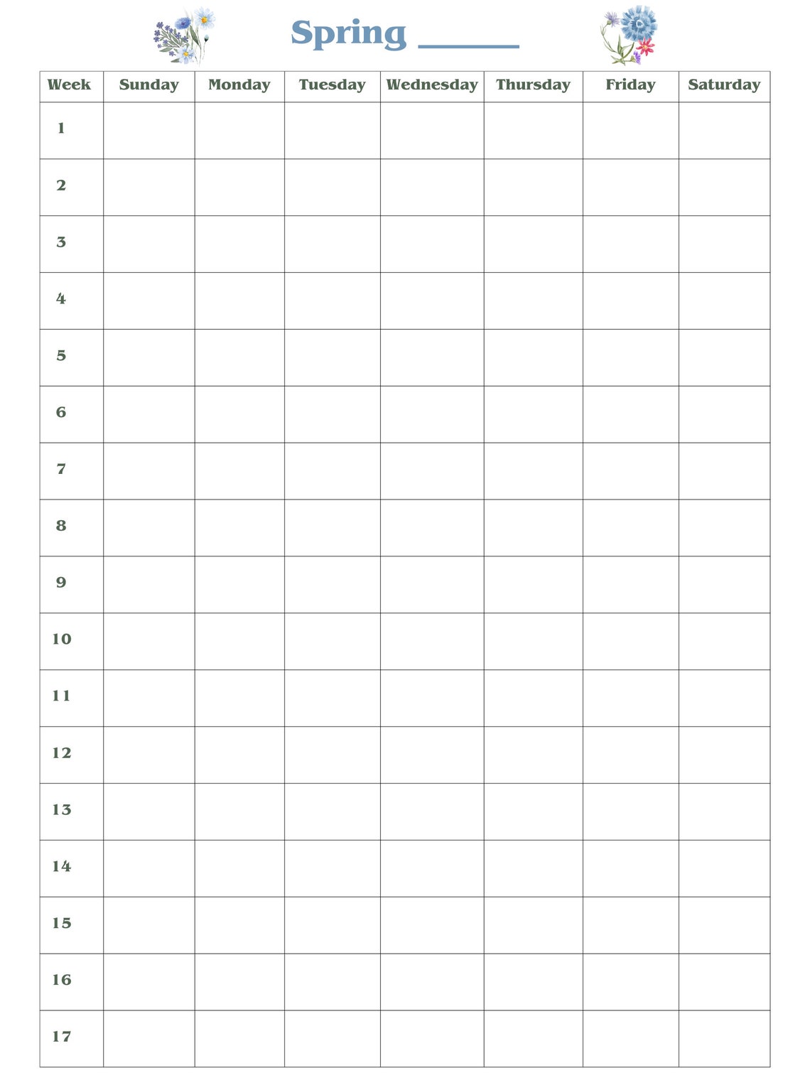 Semester Planner Calendar Printable College Academic Year Organizer ...