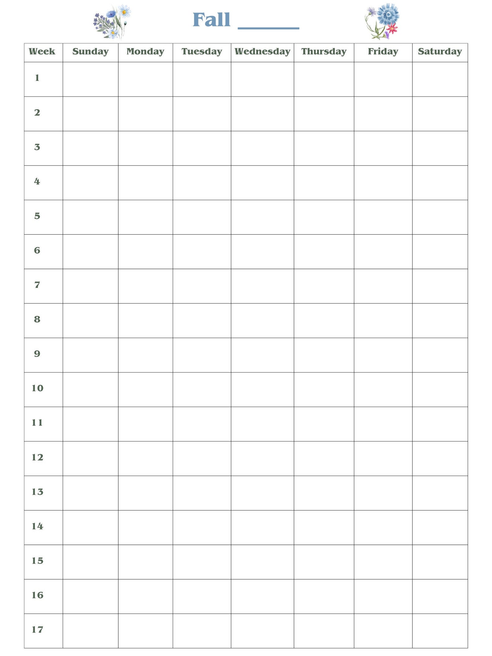 Semester Planner Calendar Printable College Academic Year Organizer ...