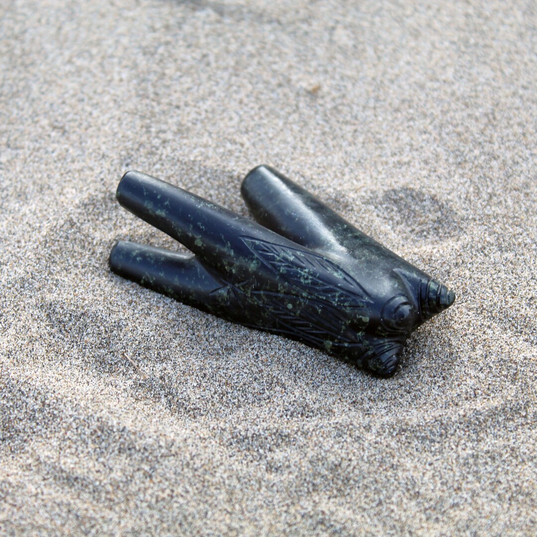 Double Nose Stone Kuripe Pipe Washable Made of Serpentine - Etsy