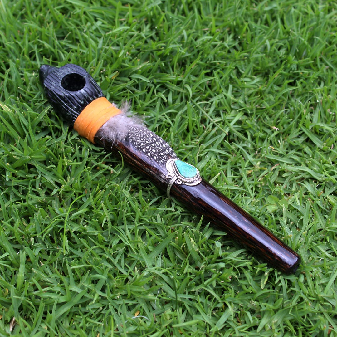 Eagle Head Ceremonial Pipe Peace Pipe Made of Chonta Wood and Machu ...