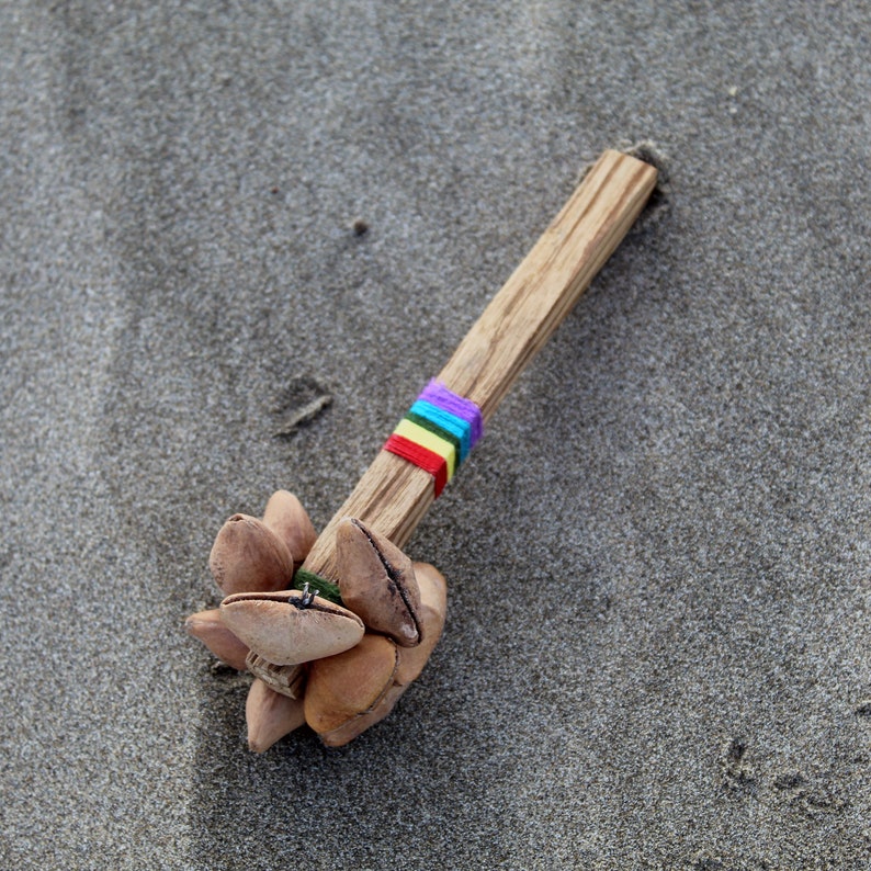 Seed Rattle Maraca 10 Seeds Handle Part Made From Aya - Etsy
