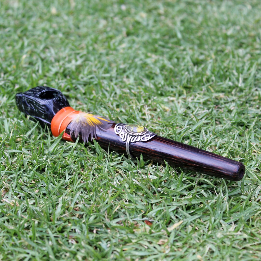 Condor Head Ceremonial Pipe Peace Pipe Made of Chonta Wood and Machu ...