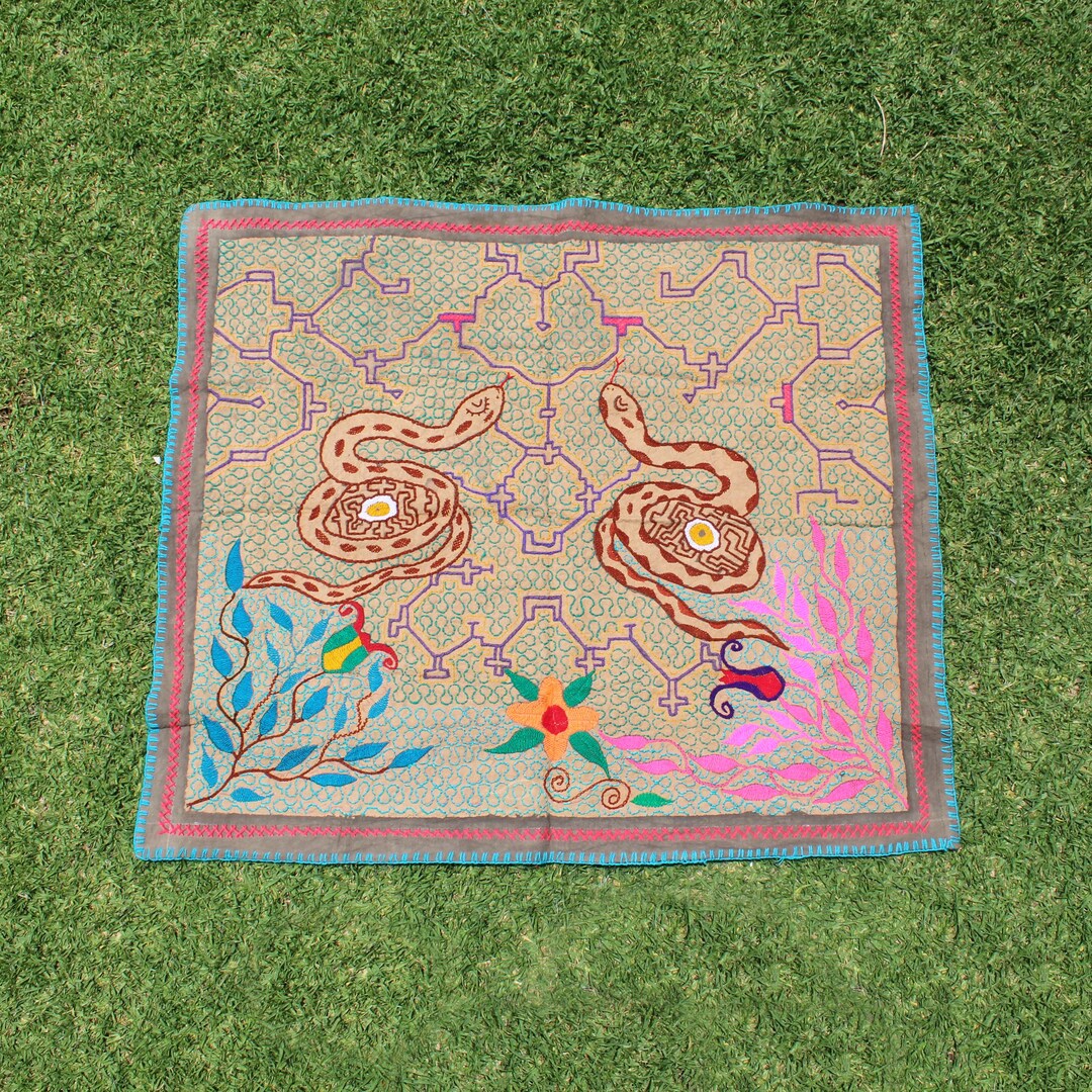Shipibo Altar Cloth Made by Shipibo Female Shaman 75 Cm X 64 Cm ...