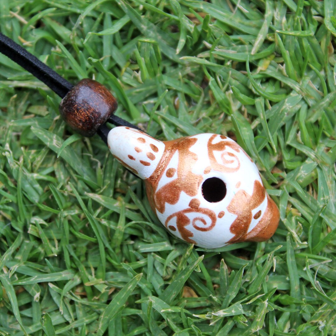 Turtle Shaped Clay Whistle Necklace for Shamanic Ceremony and Calling ...