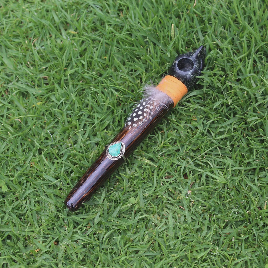 Condor Head Ceremonial Mapacho Pipe | Made of Chonta Wood and Machu ...