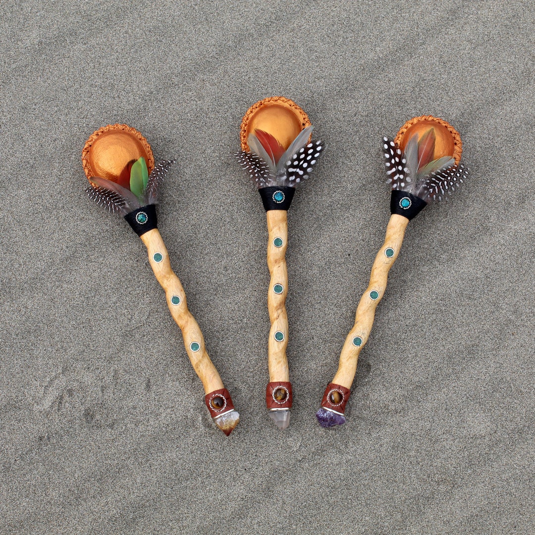Peruvian Turquoise Shaman Rattle: Palo Santo Handle, Tiger's Eye Maraca ...