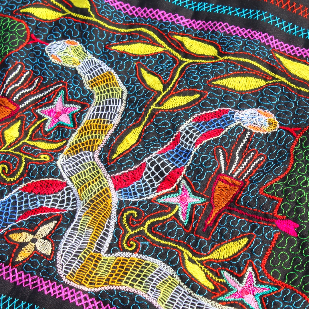 Healer Snake and Shipibo Shaman Pattern Shipibo Altar Cloth - Etsy