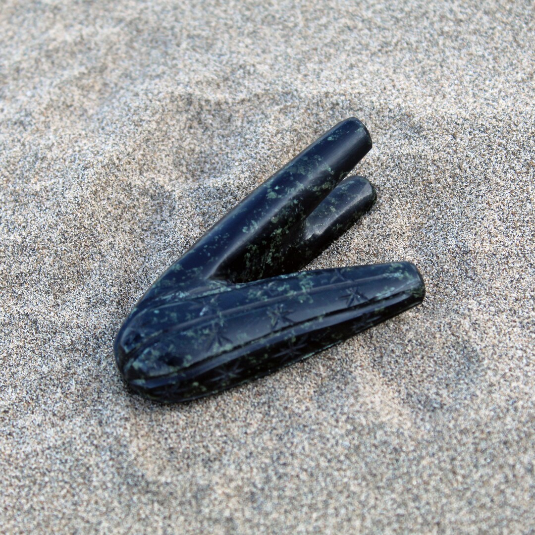 San Pedro Cactus Relief Double Nose Stone Kuripe Pipe | Washable | Made ...