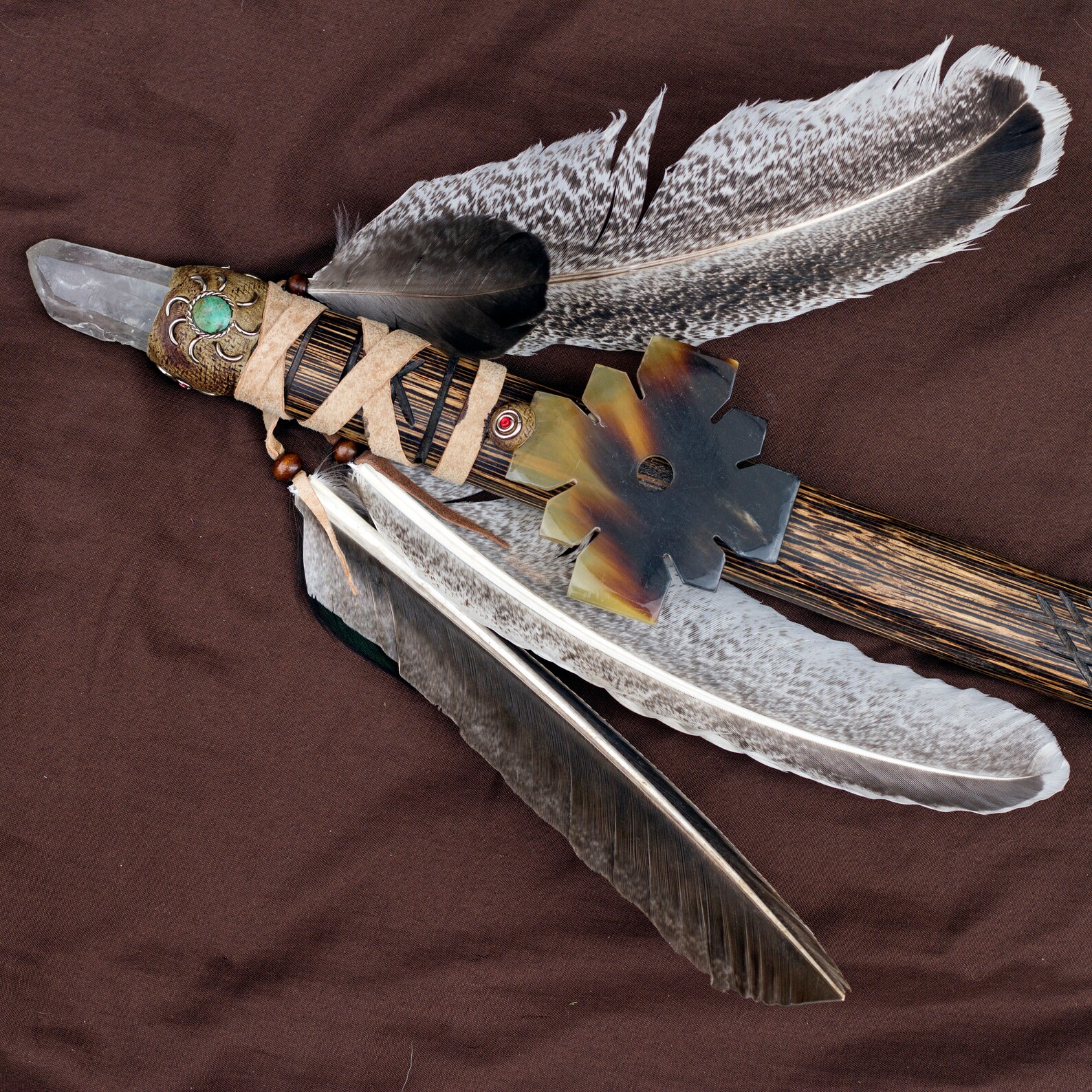 Shaman's Talking Stick Made of Chonta Wood with Quartz | Etsy