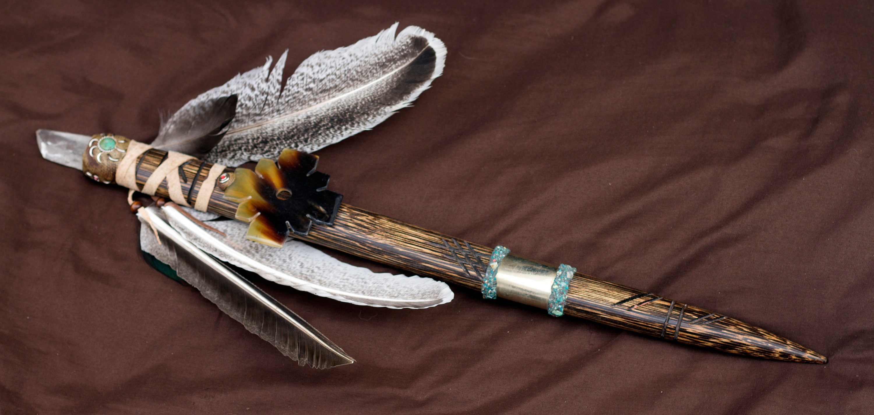 Shaman's Talking Stick Made of Chonta Wood with Quartz | Etsy