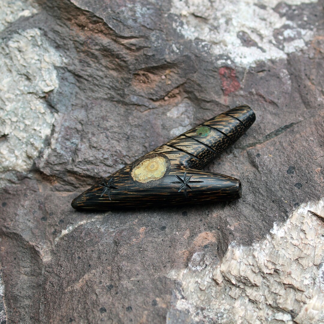 Kuripe Self Applicator Made of Chonta Wood Decorated With Peruvian ...