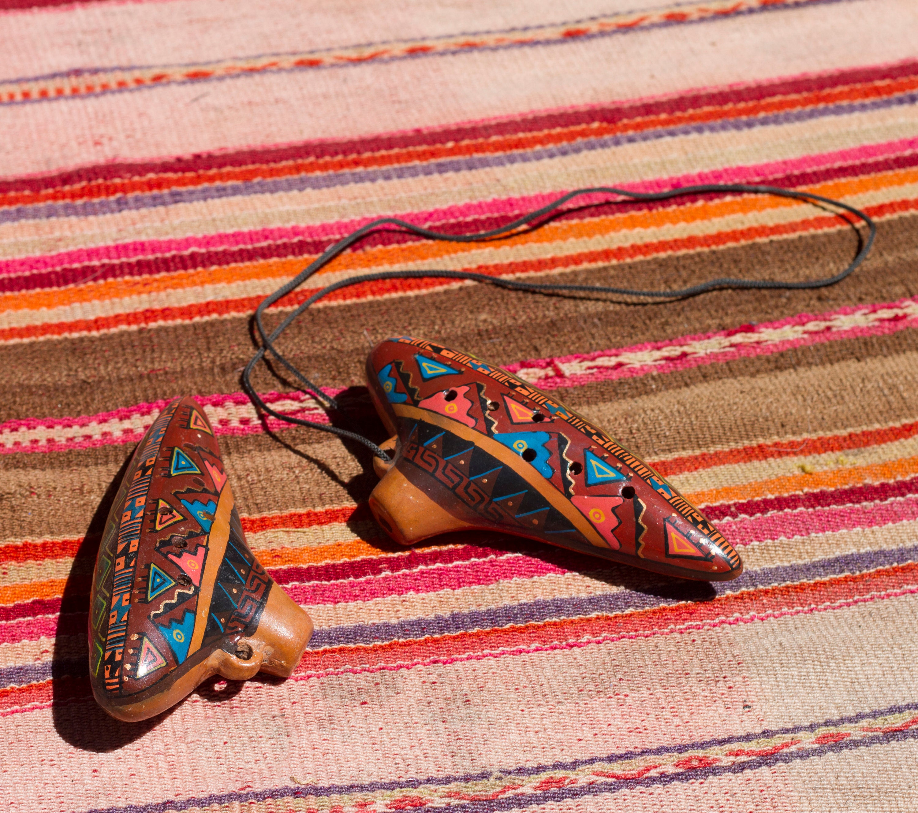 Clay Handpainted Inca Design Ocarina Whistle Flute Whistle | Etsy
