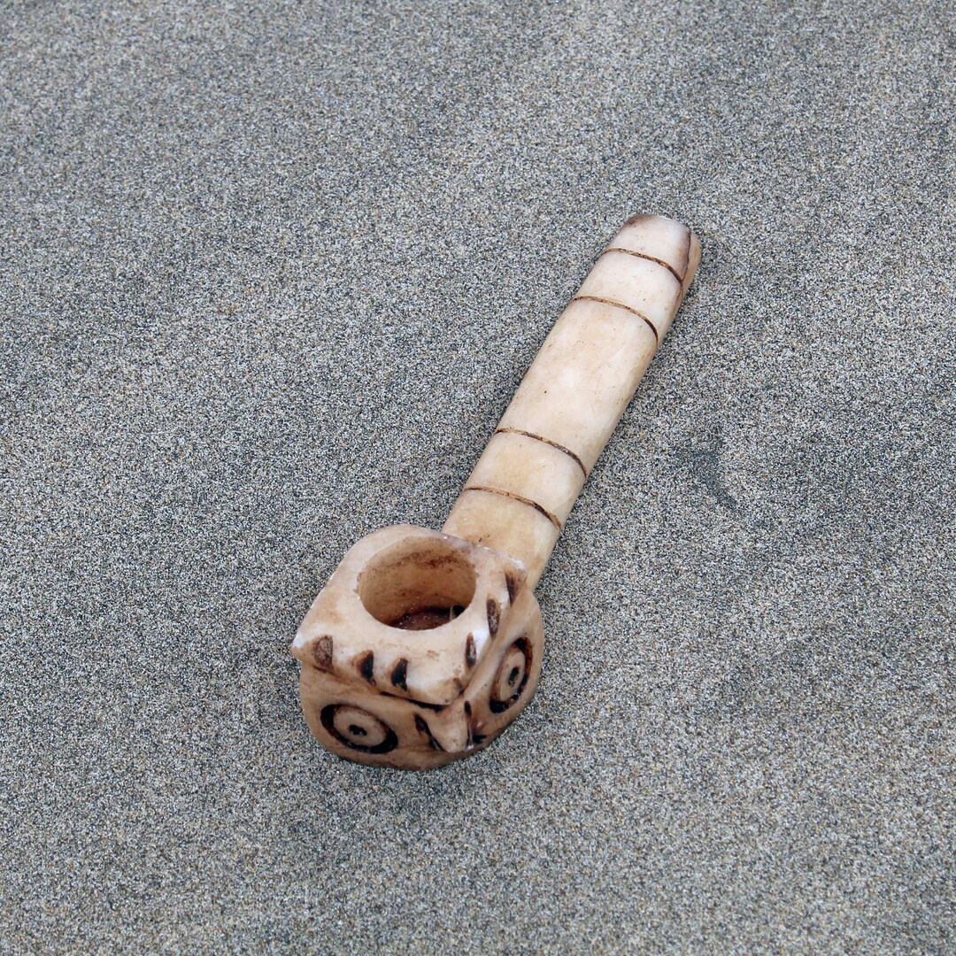 Handmade Tobacco Pipe Made of Alabaster Stone Owl Relief - Etsy