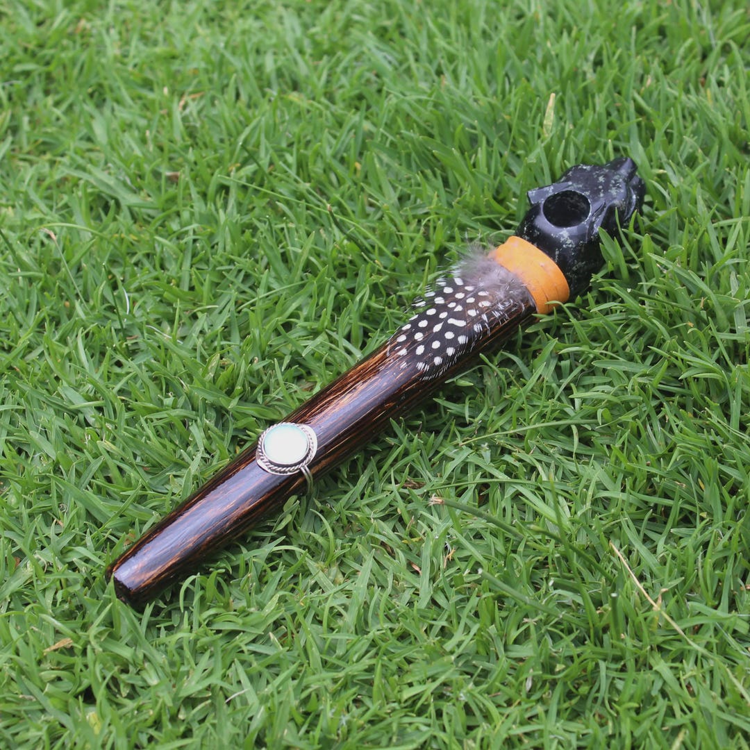 Jaguar Head Ceremonial Mapacho Pipe | Peace Pipe | Made of Chonta Wood ...