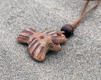 Sea Shell Shaped Clay Whistle Necklace for Shamanic Ceremony and ...