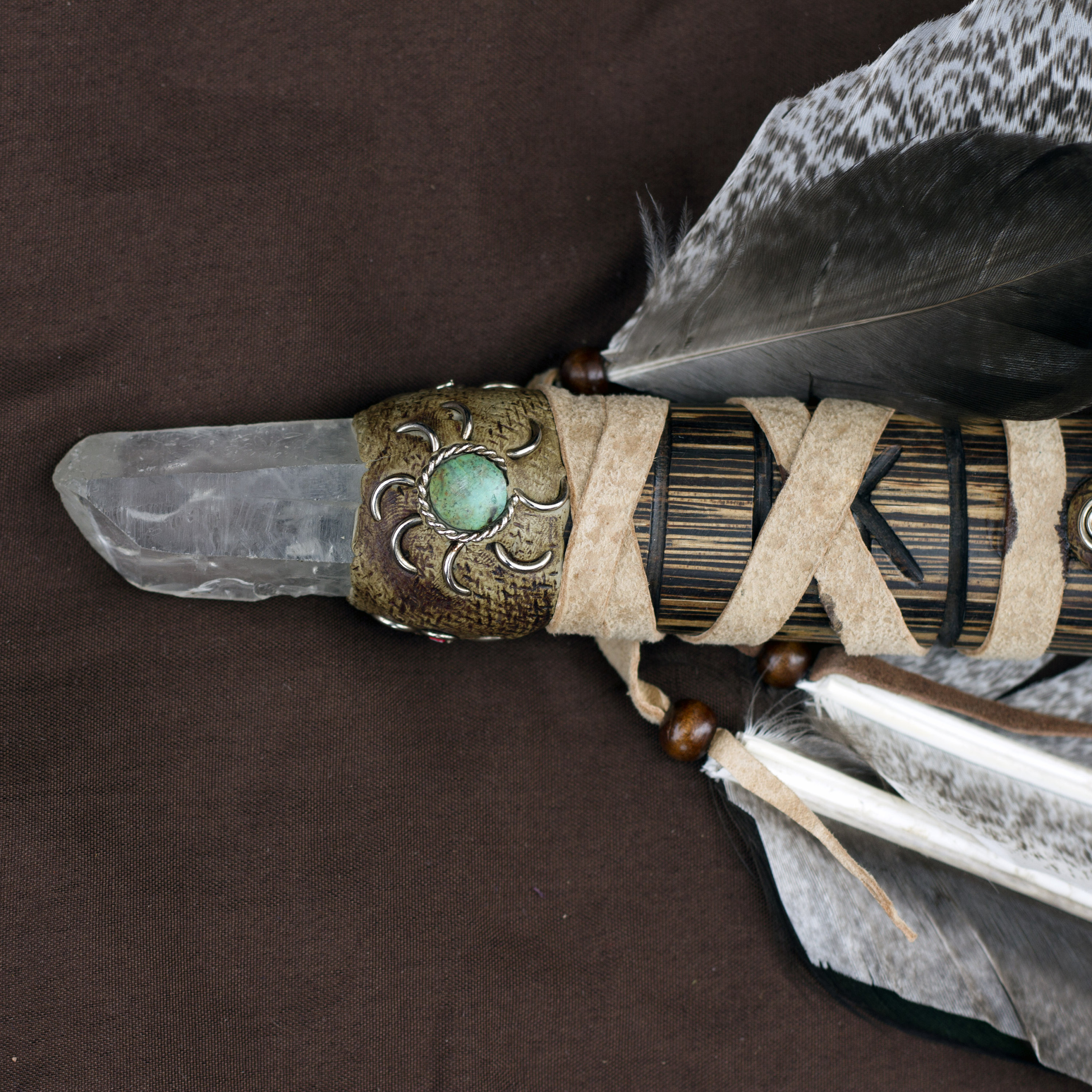 Shaman's Talking Stick Made of Chonta Wood with Quartz | Etsy