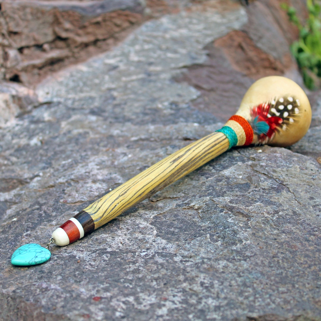 Peruvian Ceremonial Shaman Rattle - Maracas | Decorated With Turquoise ...