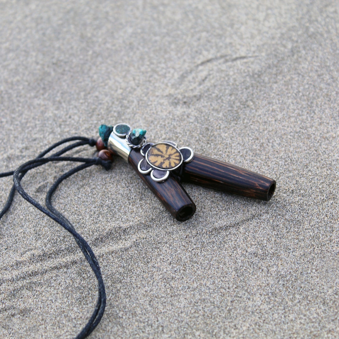 Necklace Kuripe Self Applicator Made of Chonta Wood Decorated With Aya ...