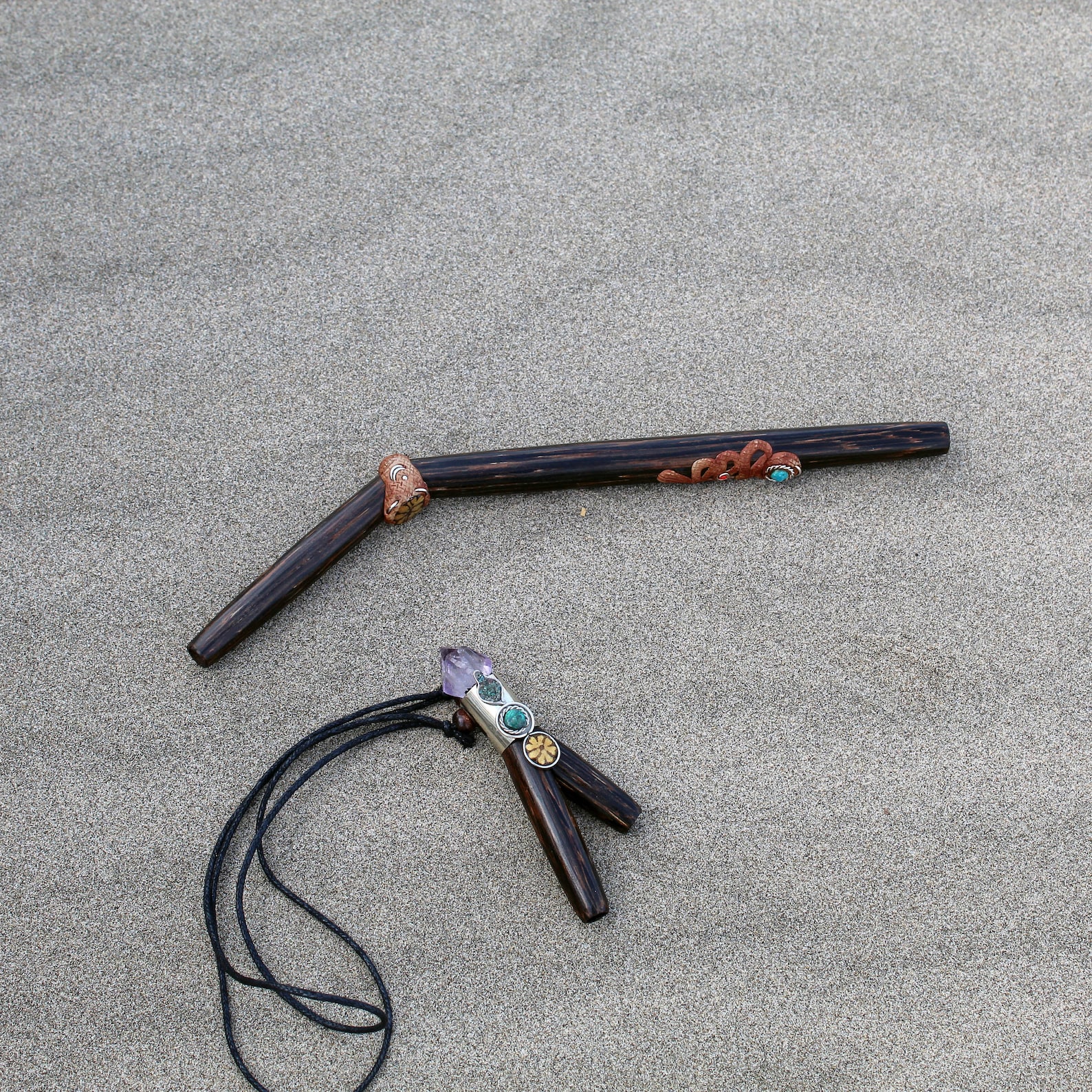 Kuripe Tepi Set Necklace Kuripe Made of Chonta Wood Decorated With A ...