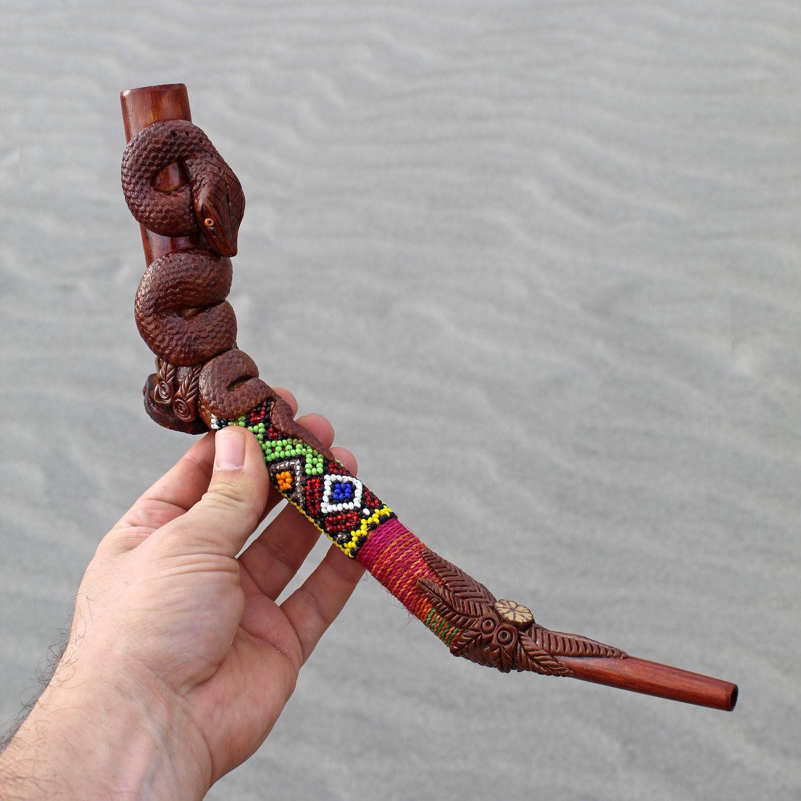 Snake Serpent Figure Tepi Made of Palo Sangre Decorated - Etsy