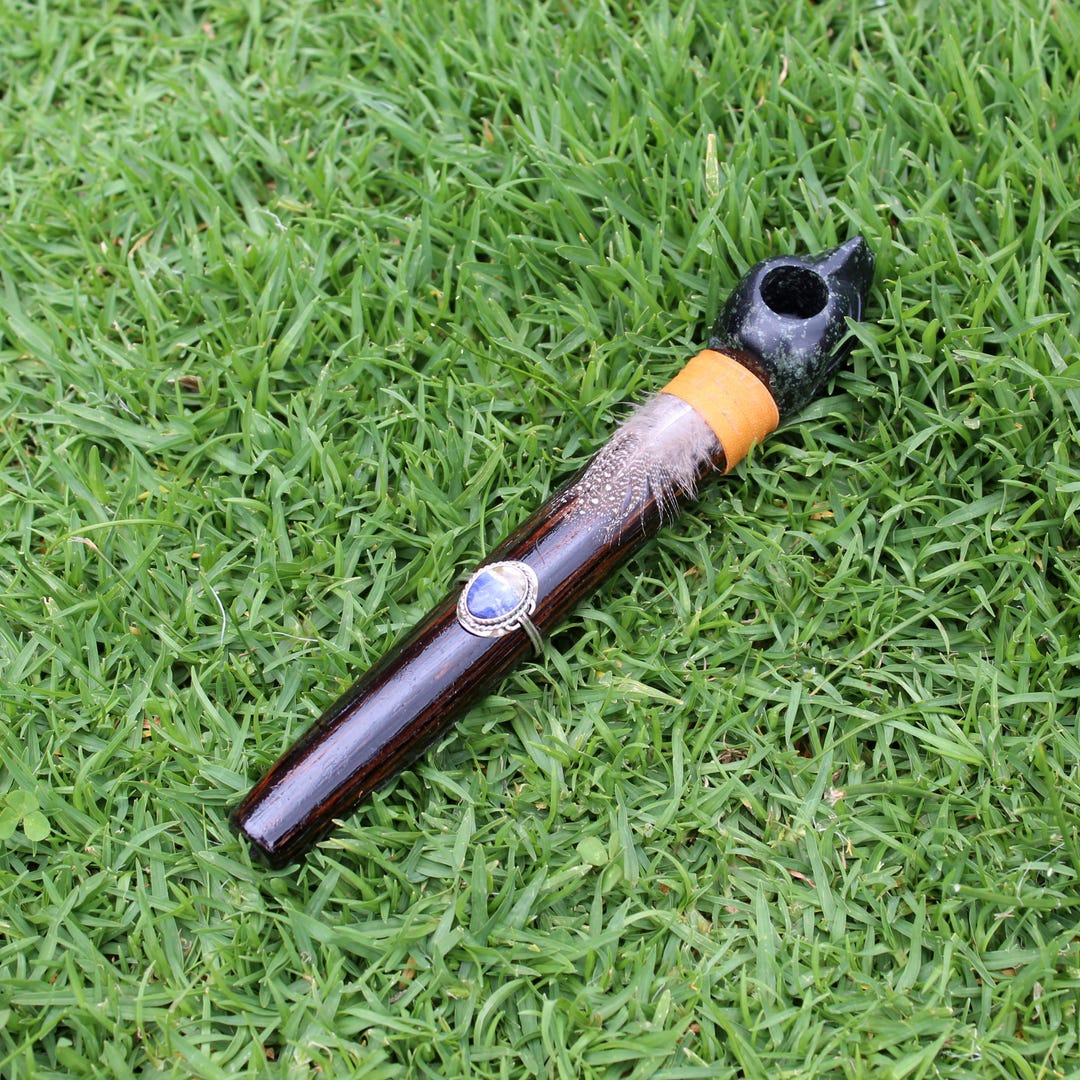 Condor Head Ceremonial Pipe Peace Pipe Made of Chonta Wood and Machu ...
