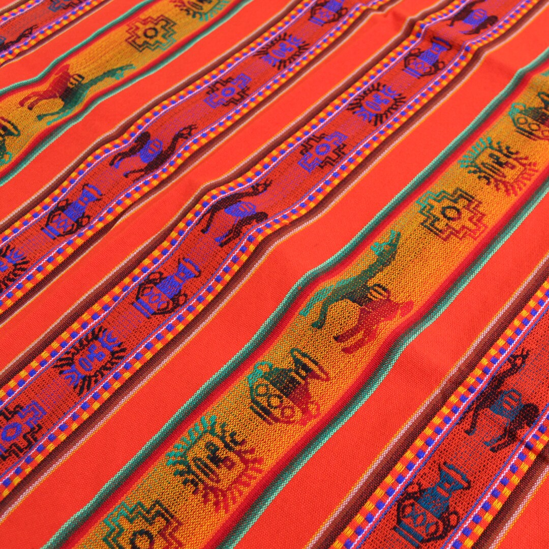 Traditional Andean Pattern Knitted Textile From Sacred Valley Peru Made ...